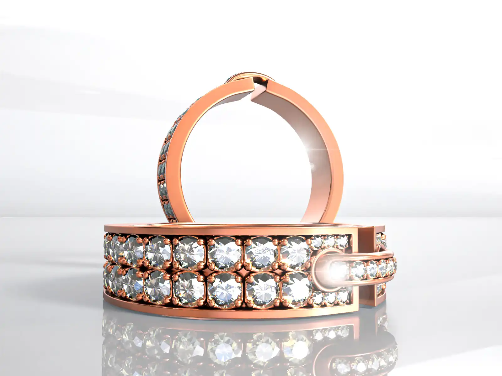 Diamond Wedding Ring 3D Model for 360° E-commerce