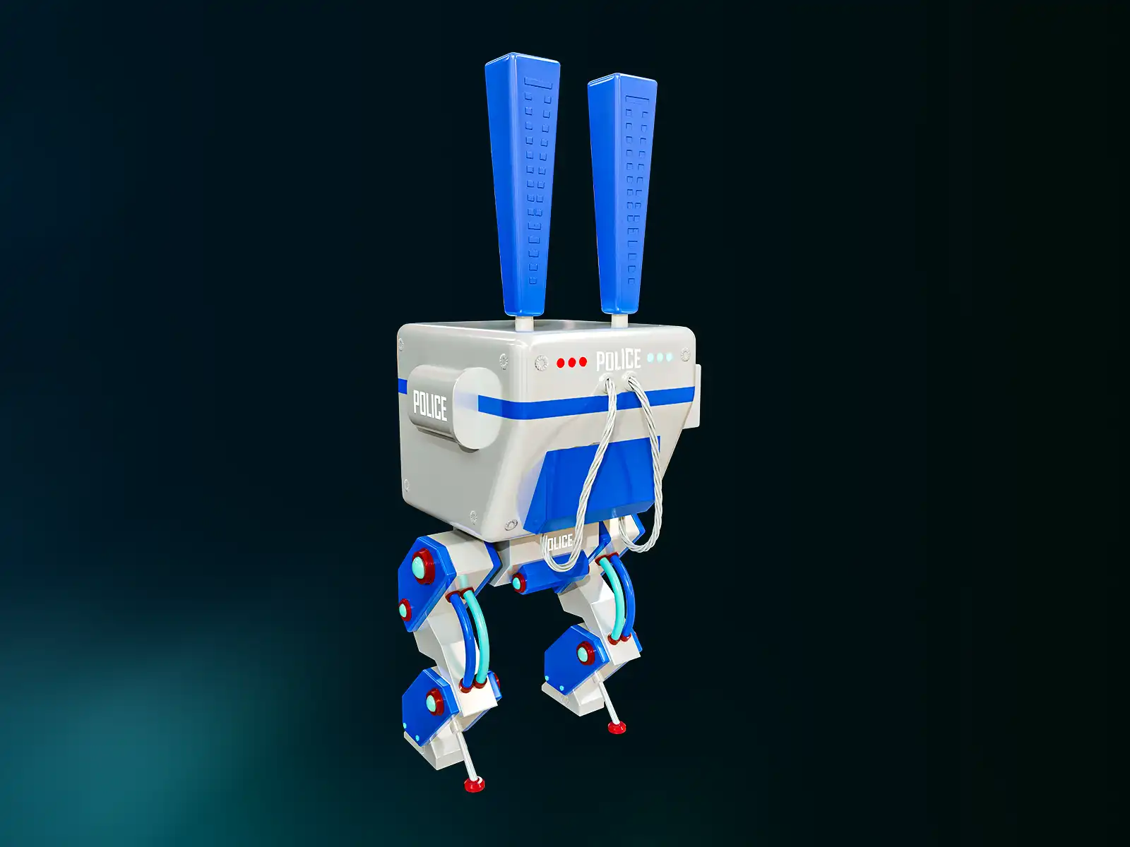 Meta Title: Sci-Fi Police Robot 3D Model | GLB, OBJ, FBX, MAYA | 3D ...